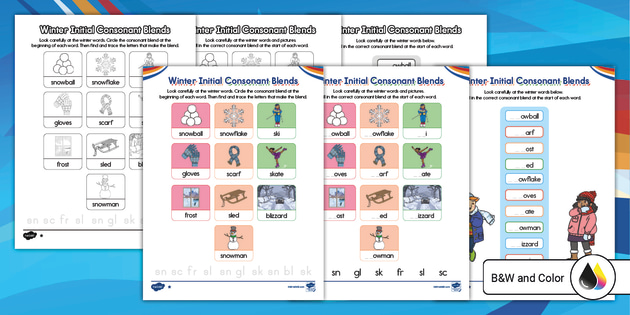 Winter Initial Consonant Blends | Differentiated Activity