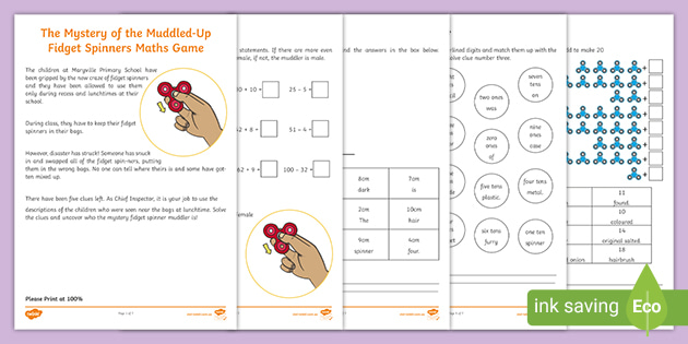 The Muddled-Up Fidget Spinners Mystery Maths Game