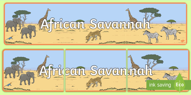 African Savanna Animals Banner - Classroom resource