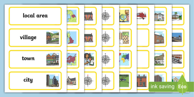 Our Local Area Word Cards (teacher made)