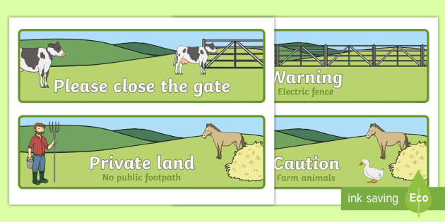 The Farm Aistear Role-Play Signs (teacher made)