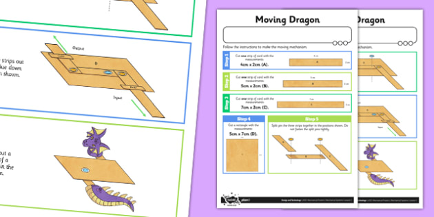Making Levers and Linkages: Moving Dragon Worksheet / Activity