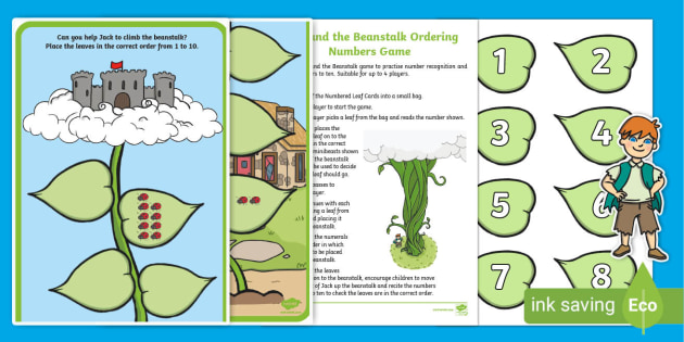 👉 Jack and the Beanstalk Ordering Numbers to 10 Game