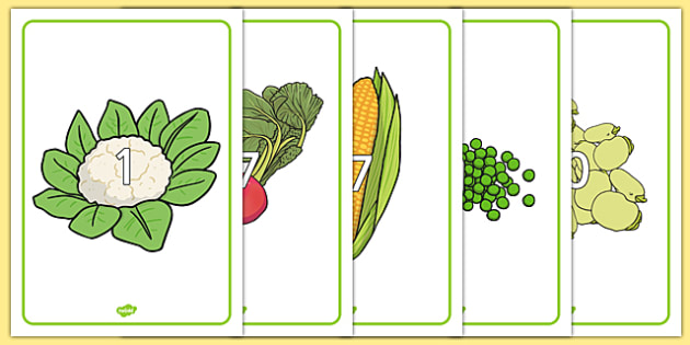 Numbers 0-30 on Vegetables - numbers, 0-30, vegetables, food