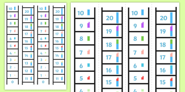 Number Ladder 0-20 Counting Number Shapes (teacher made)