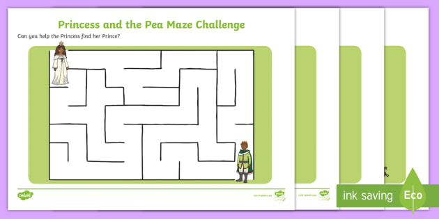 The Princess and the Pea Differentiated Maze Worksheet / Worksheet Pack,