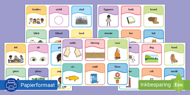 Eerste 100 Woorde Kaartjies (teacher made)