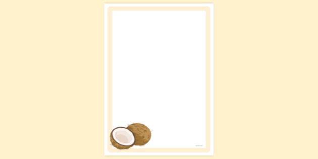 * NEW * Coconut Page Border | Page Borders | Twinkl