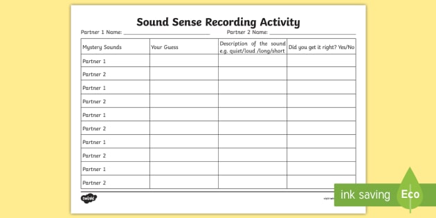 Sound Sense Recording Activity