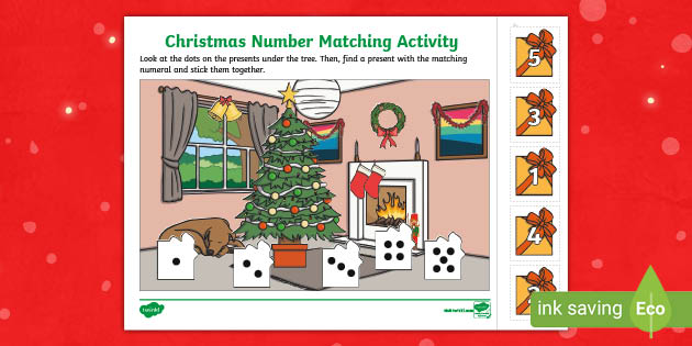 👉 Christmas Number Matching Activity