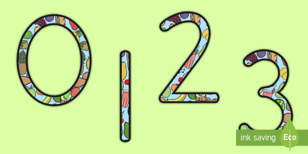 Healthy Eating Display Numbers