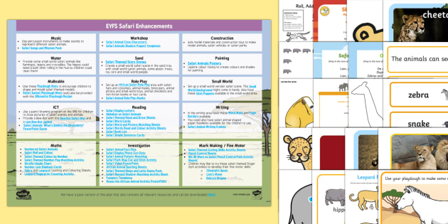 EYFS Safari Enhancement Ideas and Resources Pack