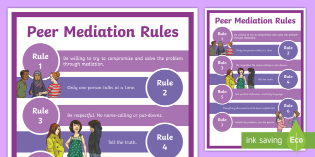 Peer Mediation Rules Poster (teacher made)