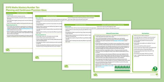 EYFS Maths Mastery Number Ten Planning Ideas (teacher made)