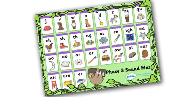 Jungle Themed Phase 3 Sound Mat (teacher made)