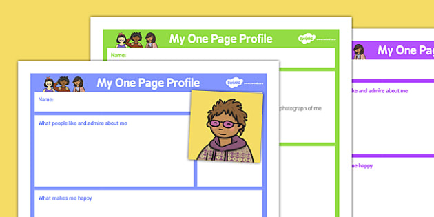 My One Page Profile Various - one page, profile, various, one, page ...