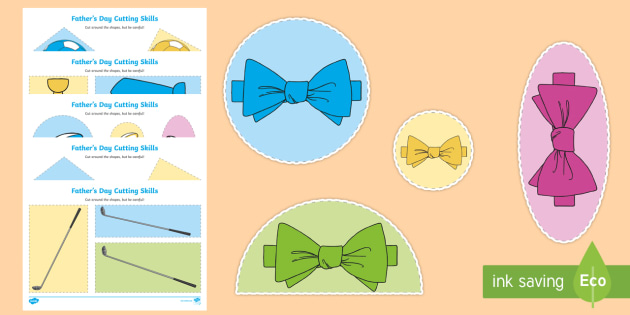 Father's Day Cutting Skills Worksheet / Worksheet