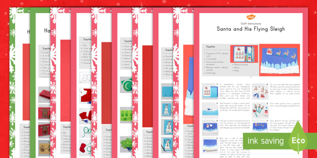 Christmas Holiday Craft Activity Pack - Christmas, craft, pack