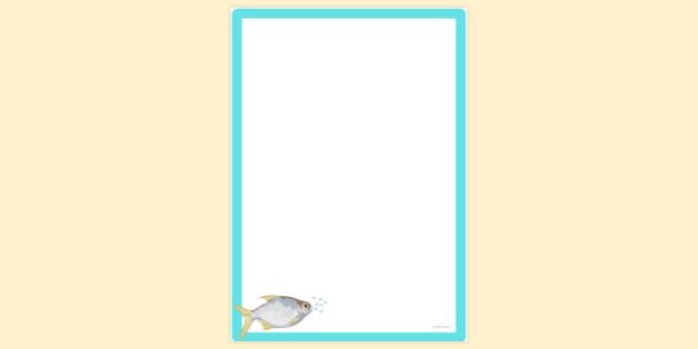 FREE! - Simple Blank Small Fish Feeding on Plankton Page Border | Page ...