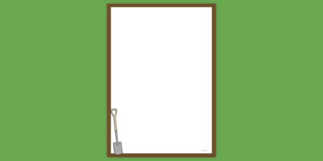 FREE! - Garden Spade Page Border | Page Borders | Twinkl