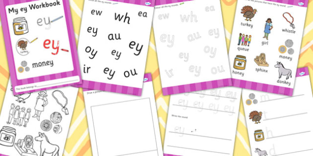Phase 5 'ey' Grapheme Workbook - phase 5, ey, grapheme, workbook