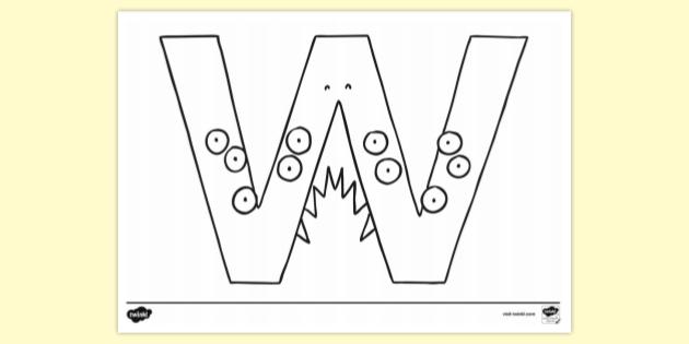FREE! - Letter W Colouring Page | Colouring Sheets