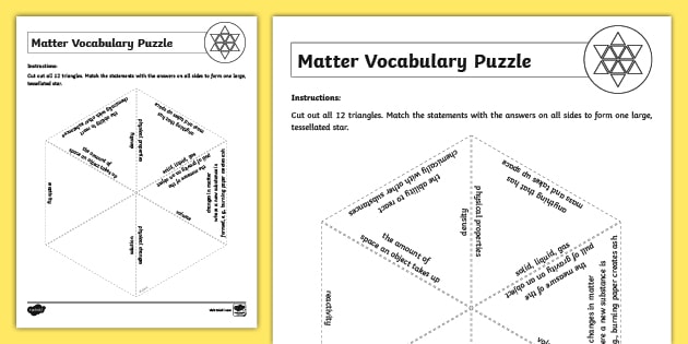 Matter Vocabulary Puzzle (Teacher-Made)