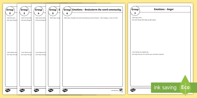 Emotions Small Group Brainstorm Activity (teacher made)