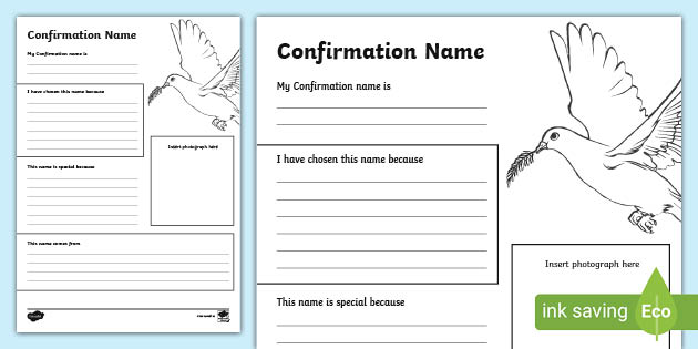 Confirmation Name Writing Template (teacher made)
