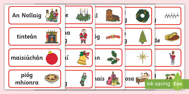 Aistear An Nollaig Word Cards (teacher made)