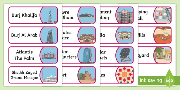 UAE Architecture - Word Cards (teacher made)
