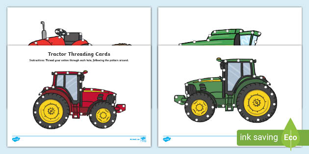 EYFS - Tractors - Threading Cards