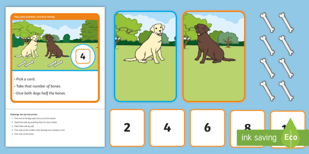 EYFS Maths Halving Challenge: Give the Dog a Bone