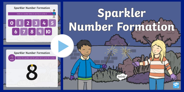 Bonfire Night Sparkler Number Formation PowerPoint