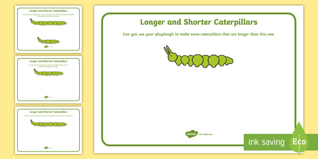 Longer and Shorter Caterpillars Playdough Mats - Longer And Shorter Worms