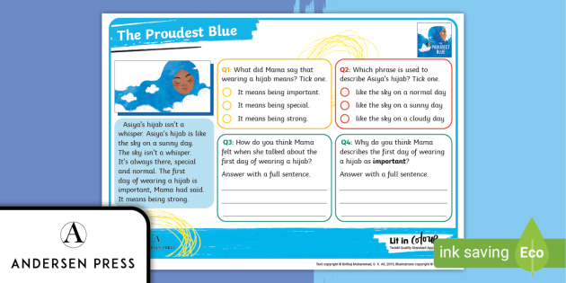 FREE! - The Proudest Blue: Reading Comprehension Mat - Twinkl