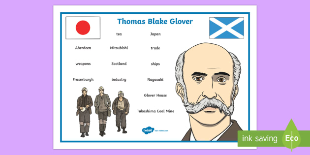 Scottish Significant Individuals Thomas Blake Glover Word Mat-Scottish