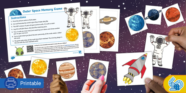 Outer Space Memory Game - National Space Day (teacher made)