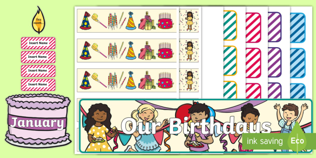 👉 Candles and Cakes Birthday Graph Display Pack