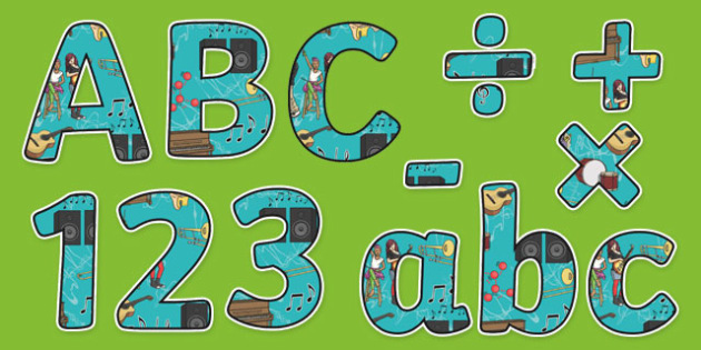 Sound Themed Display Letters and Numbers Pack