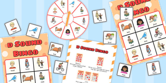 Final 'D' Sound Spinner Bingo (teacher made)