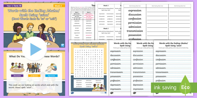 Year 4 Term 1B Week 2 Spelling Pack (teacher made)