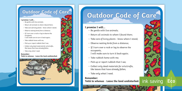 Outdoor Code of Care A4 Display Poster
