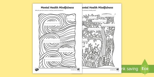 Mental Health Mindfulness Worksheet (teacher made)