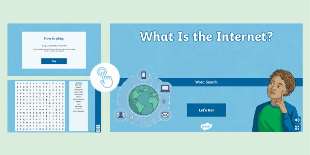 What Is the Internet? Interactive Word Search (teacher made)