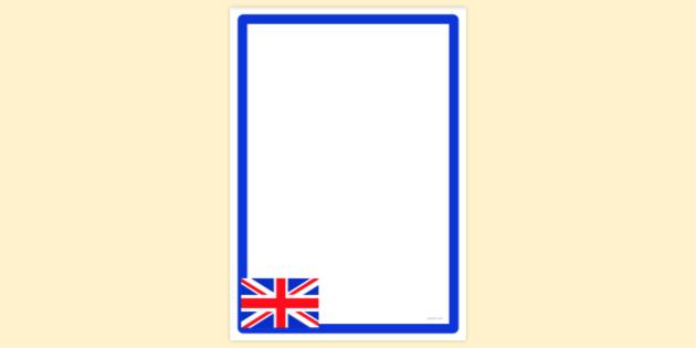 Simple Blank British Flag Page Border