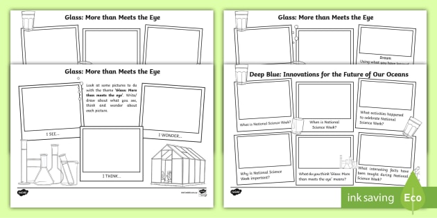 National Science Week 2022 Glass Snapshots Writing Frames