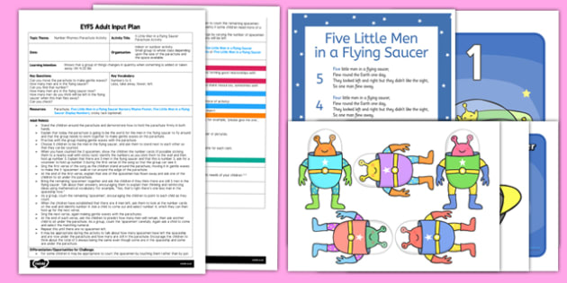 Five Little Men in a Flying Saucer Parachute Activity EYFS Adult Input Plan