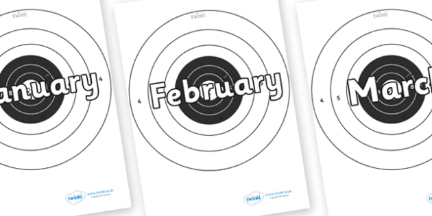 FREE! - Months of the Year on Targets (teacher made)
