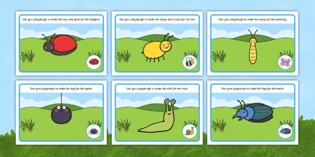 👉 Minibeast Play dough Mats: Model a butterfly, wasp and more!